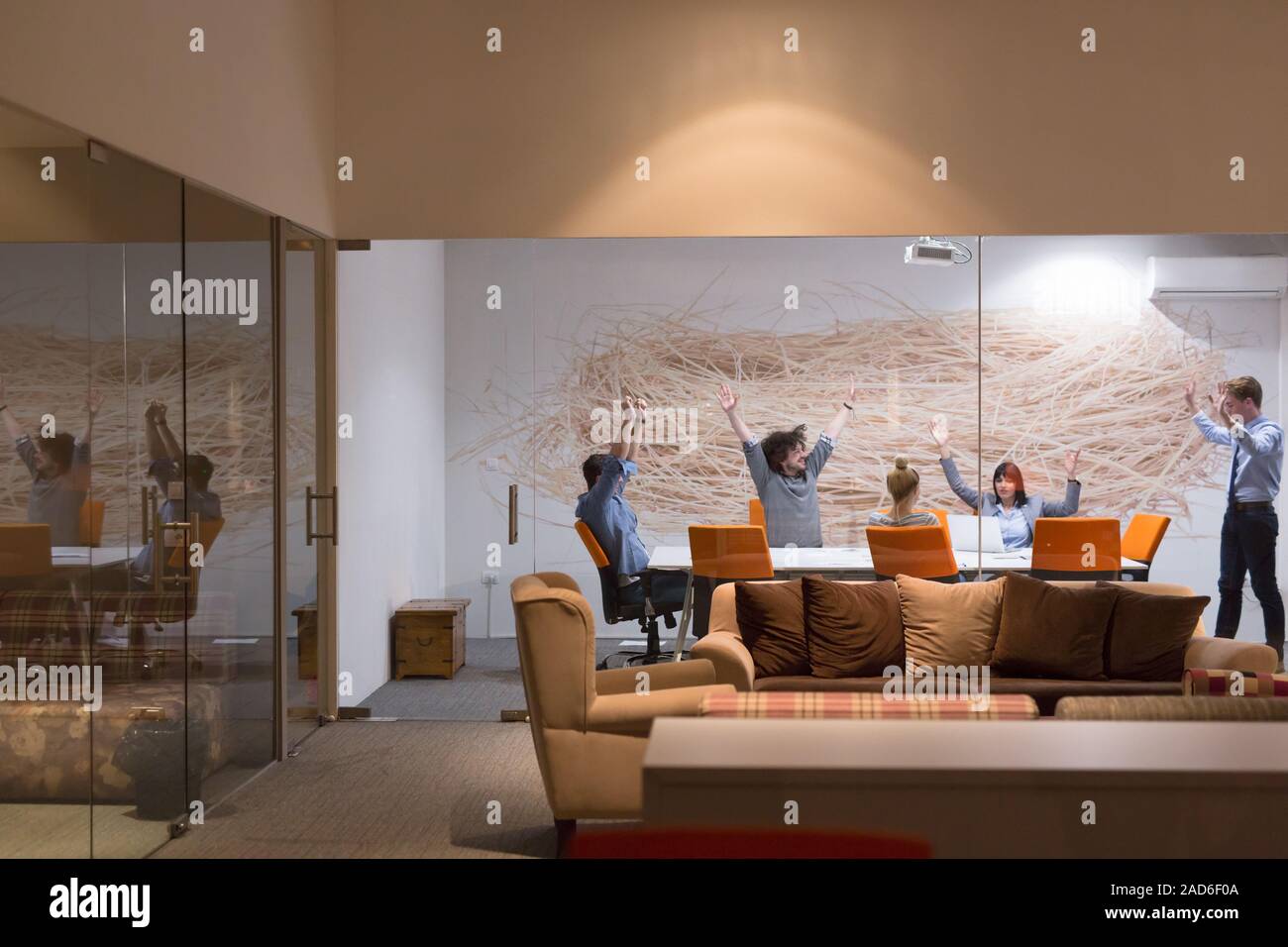 Group of young Business people throwing documents Stock Photo - Alamy