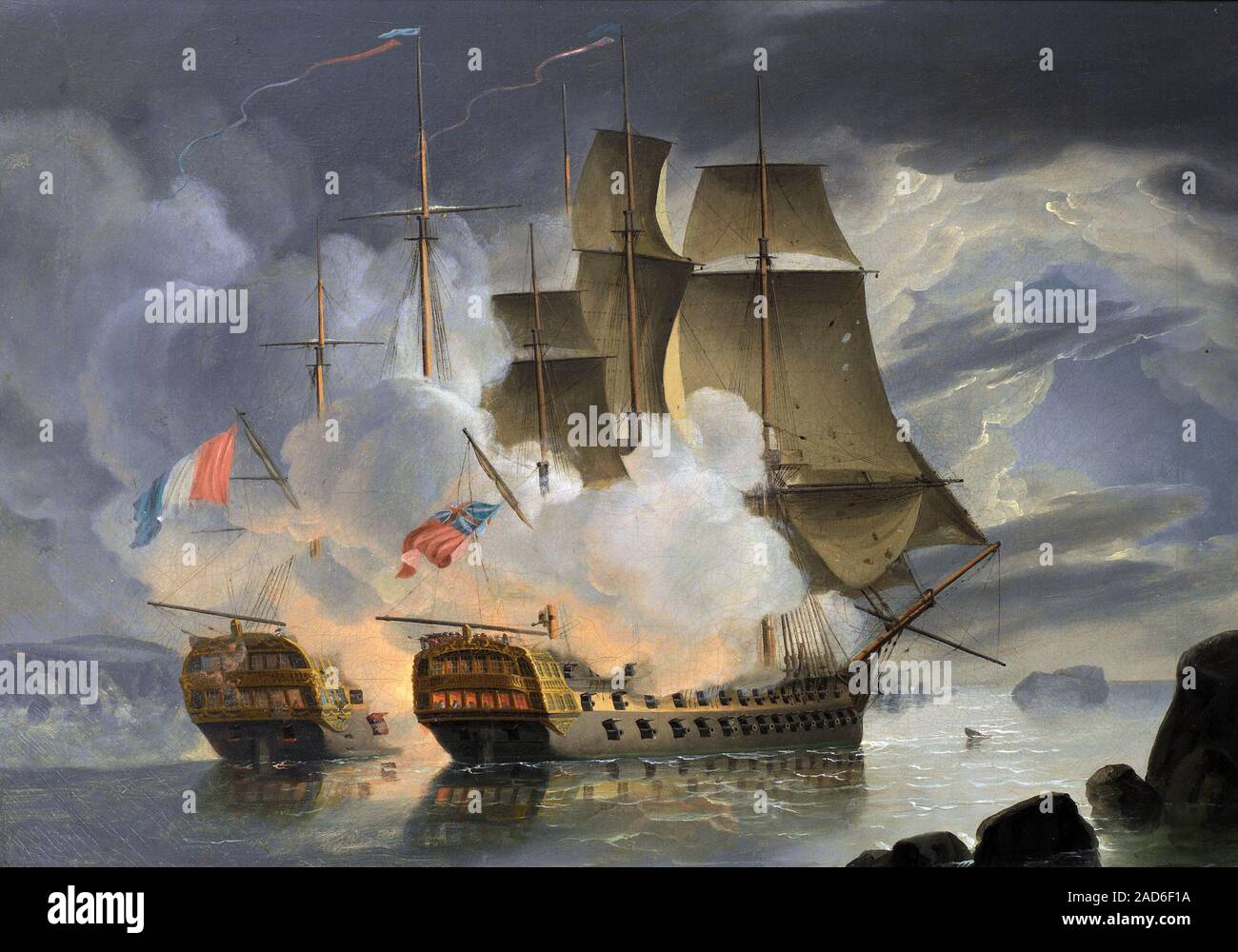 BATTLE OF THE RAZ DE SEIN 21 April 1798. The action between HMS MARS ...
