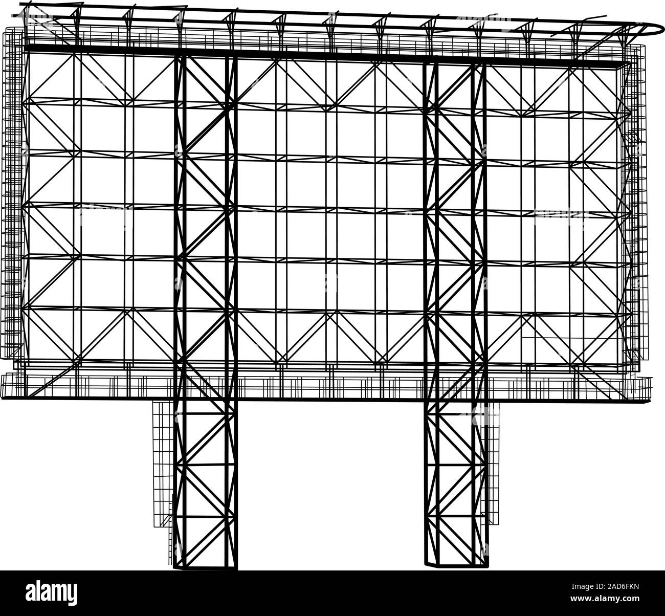 Silhouette of Steel structure billboard. Vector illustration Stock ...