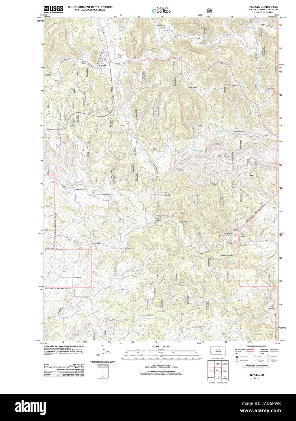Pringle south dakota map Cut Out Stock Images & Pictures - Alamy