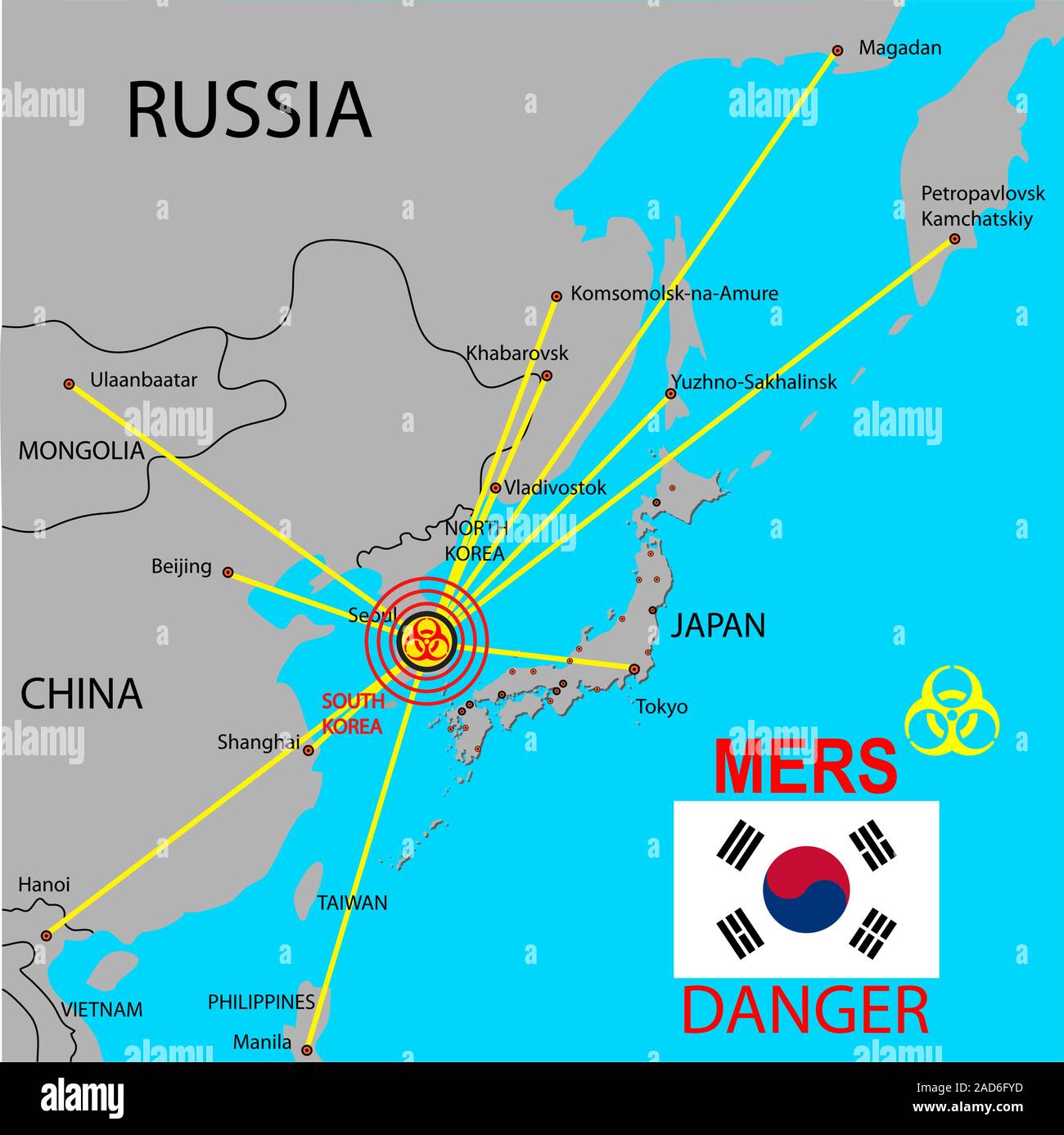 Map the spread of the Mers Corona Virus. Vector Illustration Stock ...