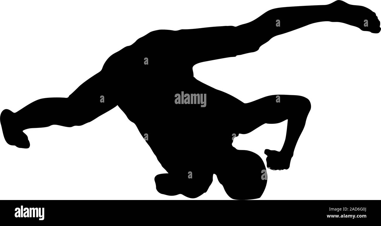 Black Silhouettes breakdancer on a white background Stock Vector Image ...