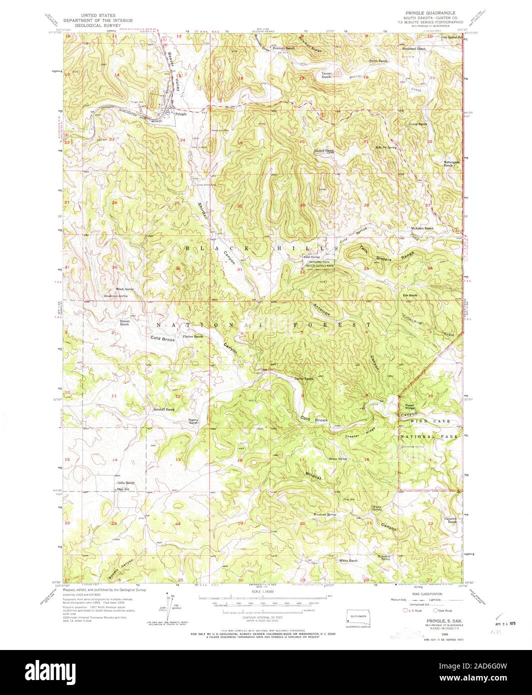 Map of pringle south dakota Cut Out Stock Images & Pictures - Alamy
