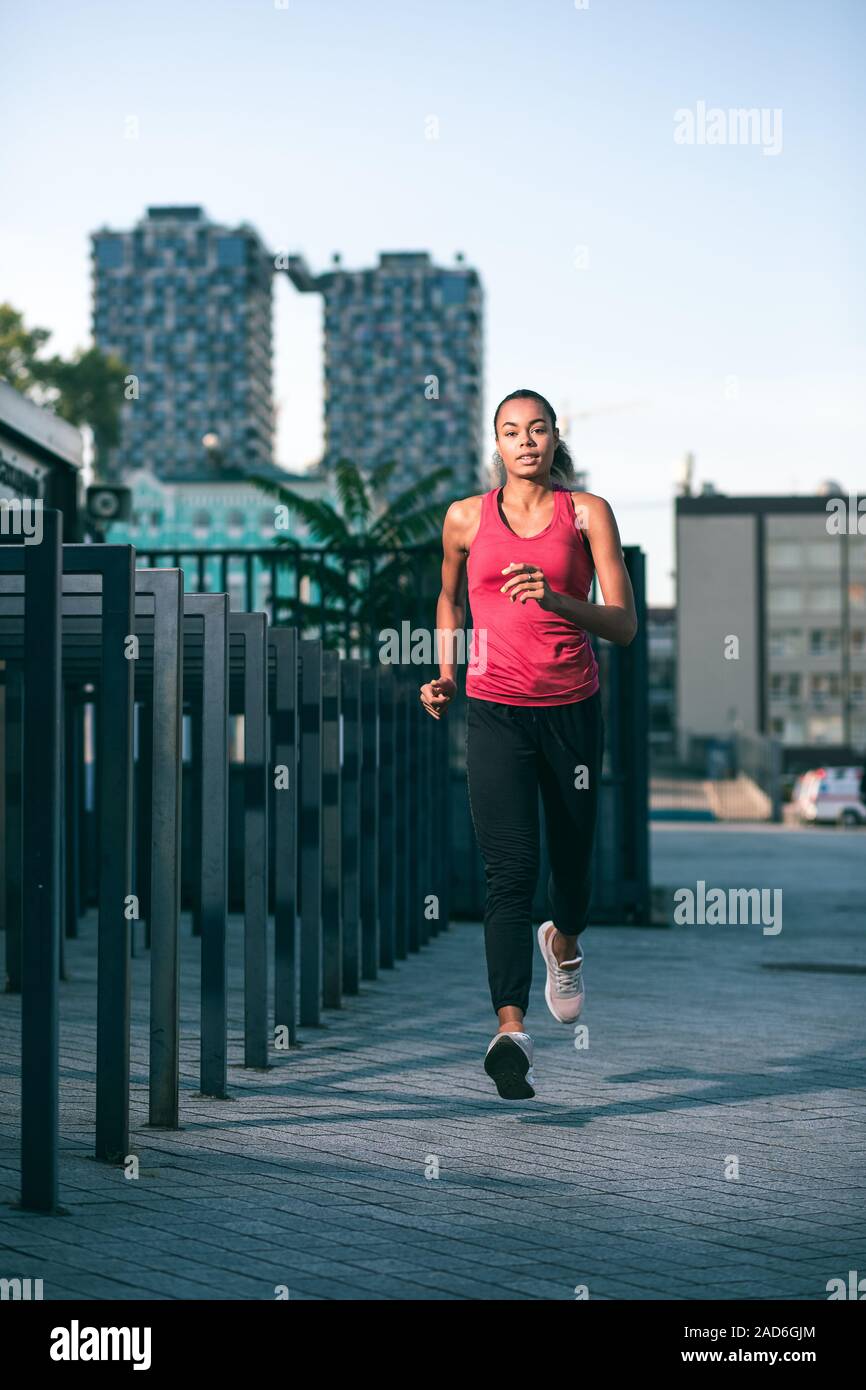 Running outdoors and keeping fit stock photo Stock Photo - Alamy