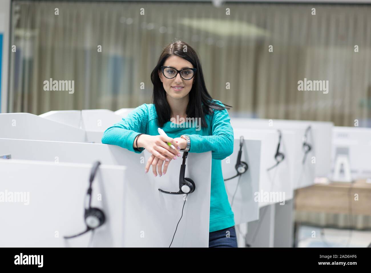 Female employee call hi-res stock photography and images - Alamy