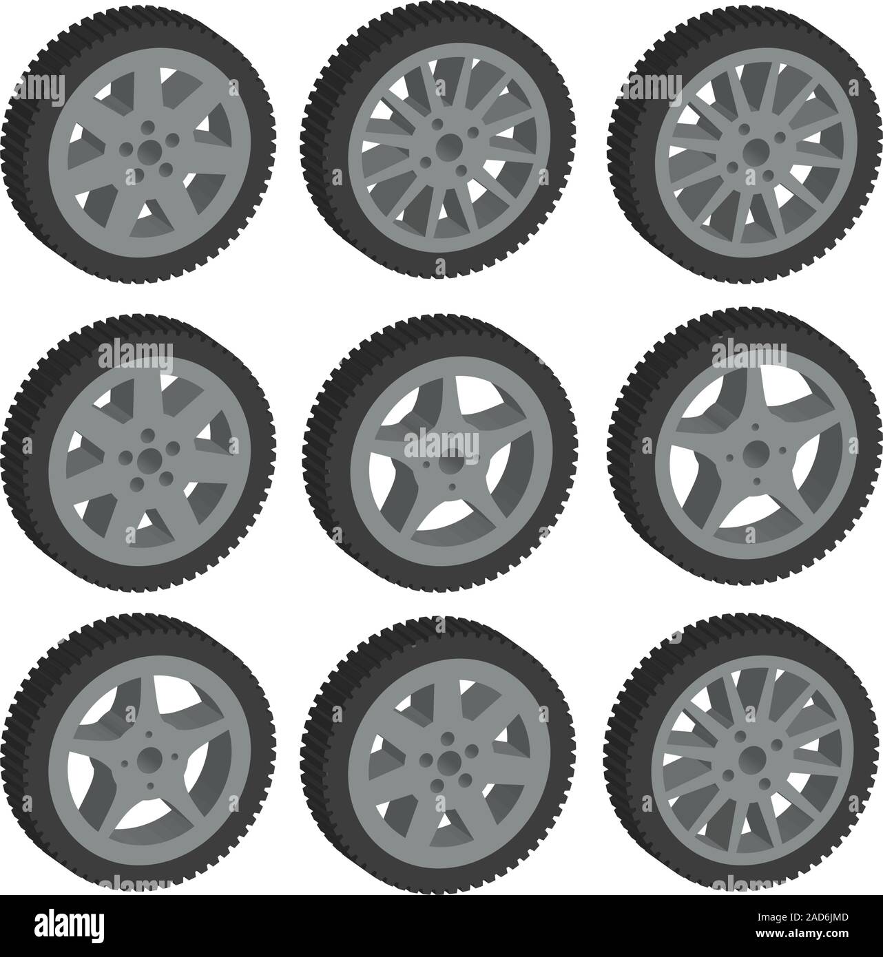 automotive wheel with alloy wheels. Vector illustration Stock Vector ...