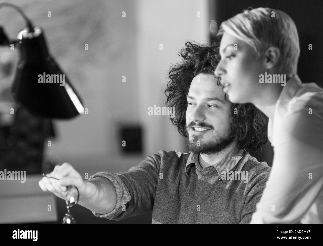 Work colleagues colleague Black and White Stock Photos & Images - Alamy