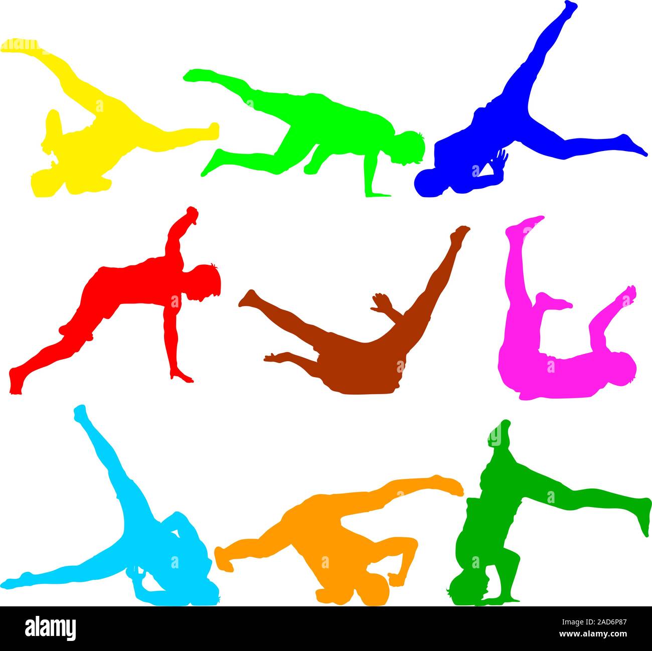 Silhouettes breakdancer on a white background. Vector illustration ...