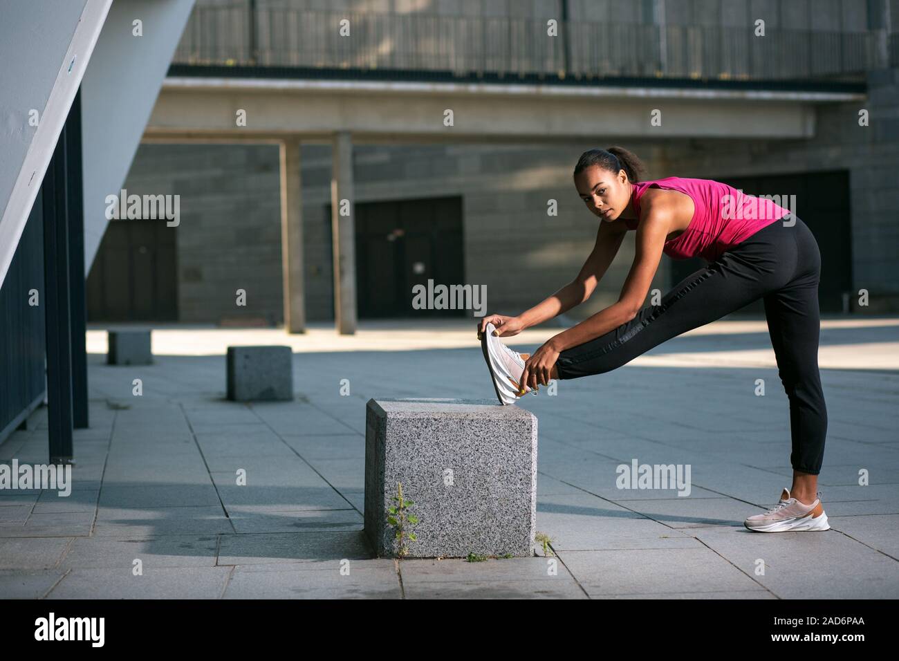 Bending lady hi-res stock photography and images - Alamy