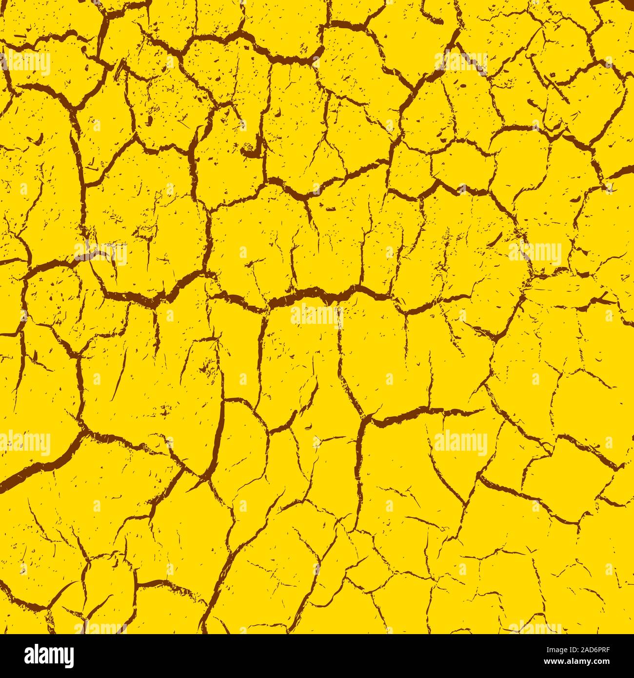 cracked clay ground into the dry season. Vector illustration Stock ...