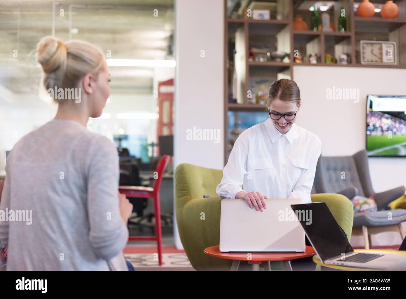 Startup Business Team At A Meeting at modern office building Stock ...