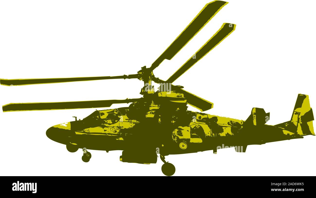 Russian helicopter Ka-52 (alligator). Vector illustration Stock Vector ...