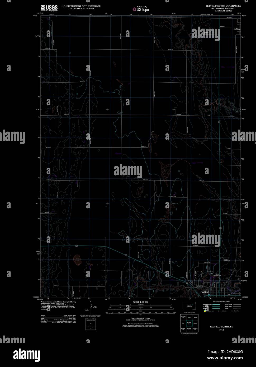 Redfield south dakota map hi-res stock photography and images - Alamy