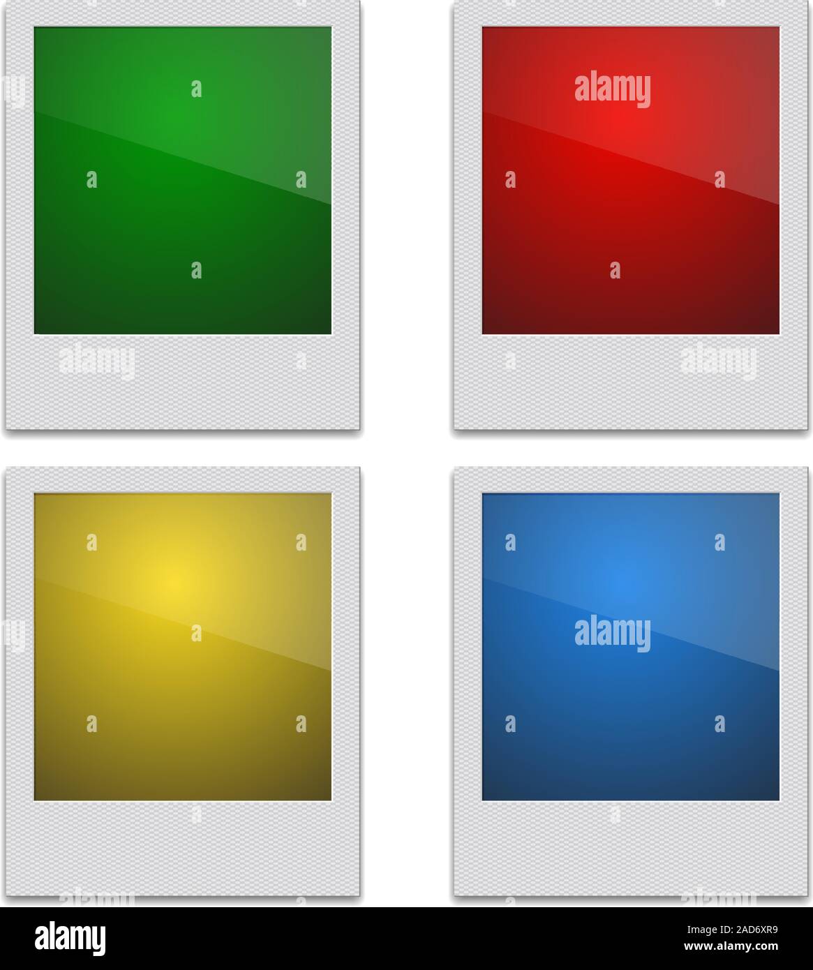 Set Color Retro Photo Frame Polaroid On White Background. Vector ...