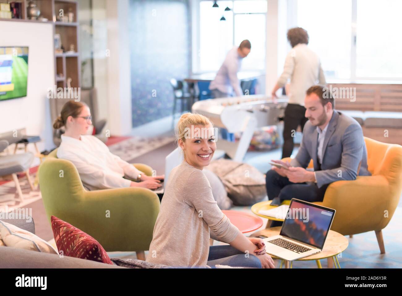 Startup Business Team At A Meeting at modern office building Stock ...