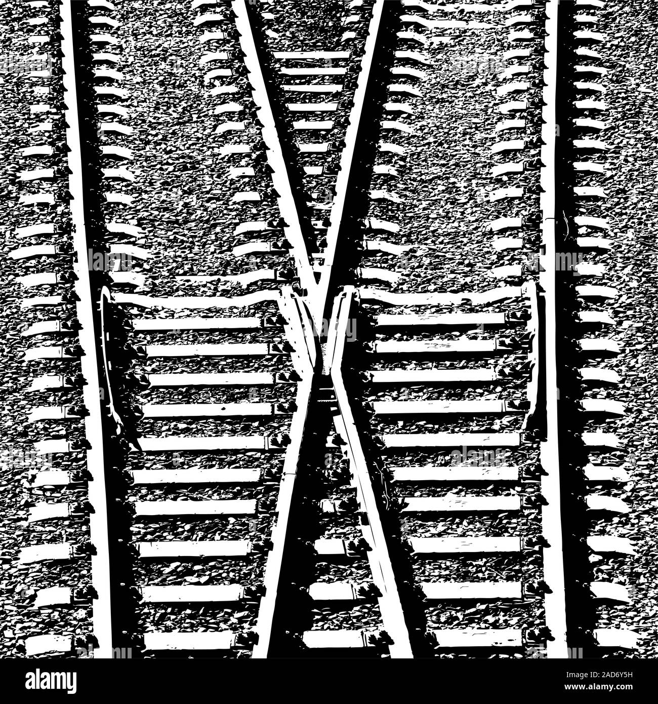 Railway Tracks and Switch. Vector illustration Stock Vector Image & Art - Alamy