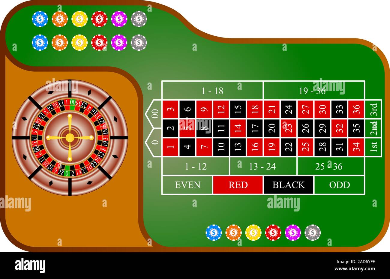 Tables, American Roulette. Vector illustration Stock Vector Image & Art ...