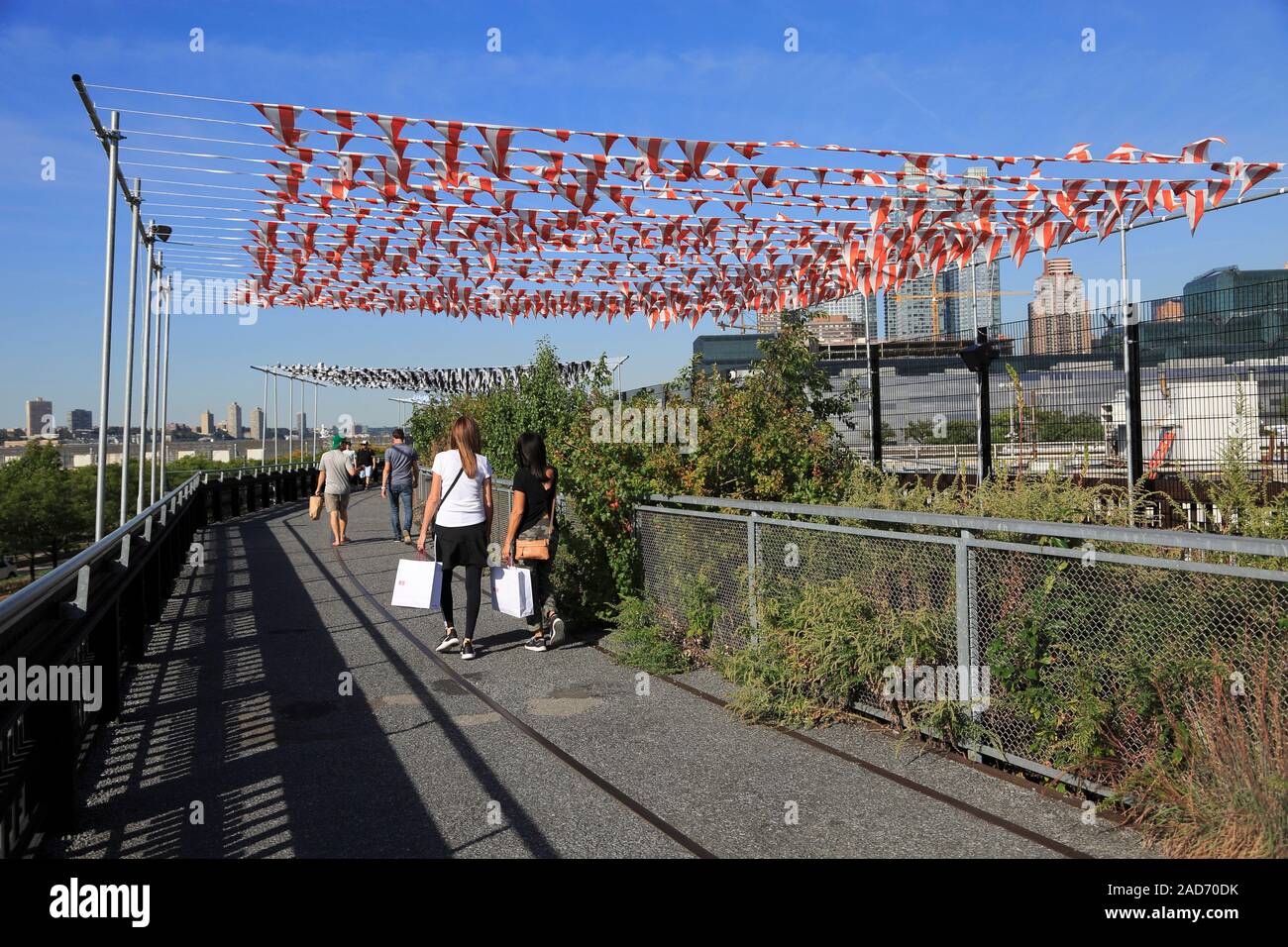 High Line Park, En Plein Air, striped flags by artist Daniel Buren ...