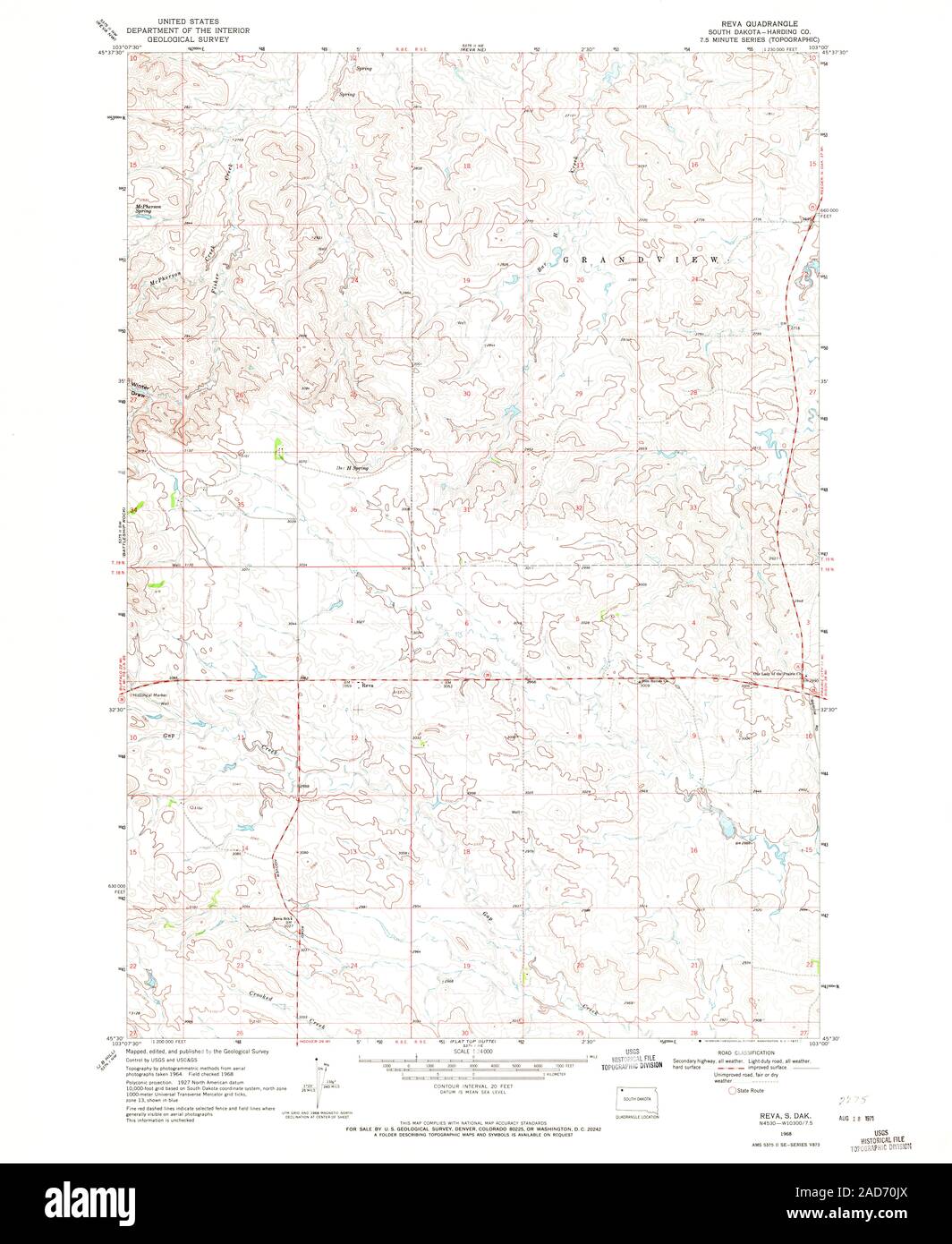Map of reva south dakota Cut Out Stock Images & Pictures - Alamy