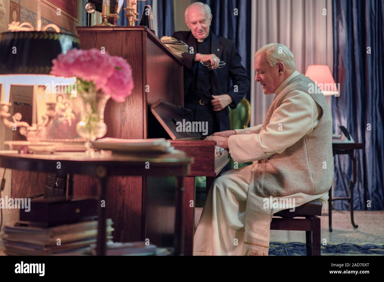 THE TWO POPES, from left: Jonathan Pryce as Cardinal Bergoglio (before ...