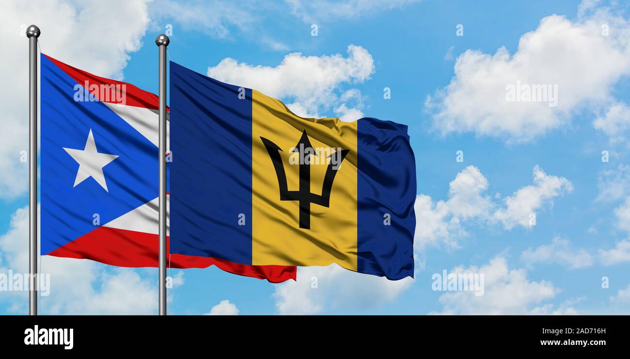Puerto rico barbados flag hi-res stock photography and images - Alamy