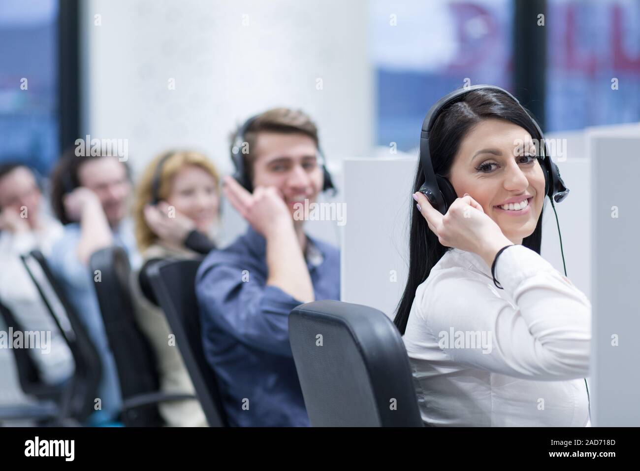 Call center hotline work hi-res stock photography and images - Alamy