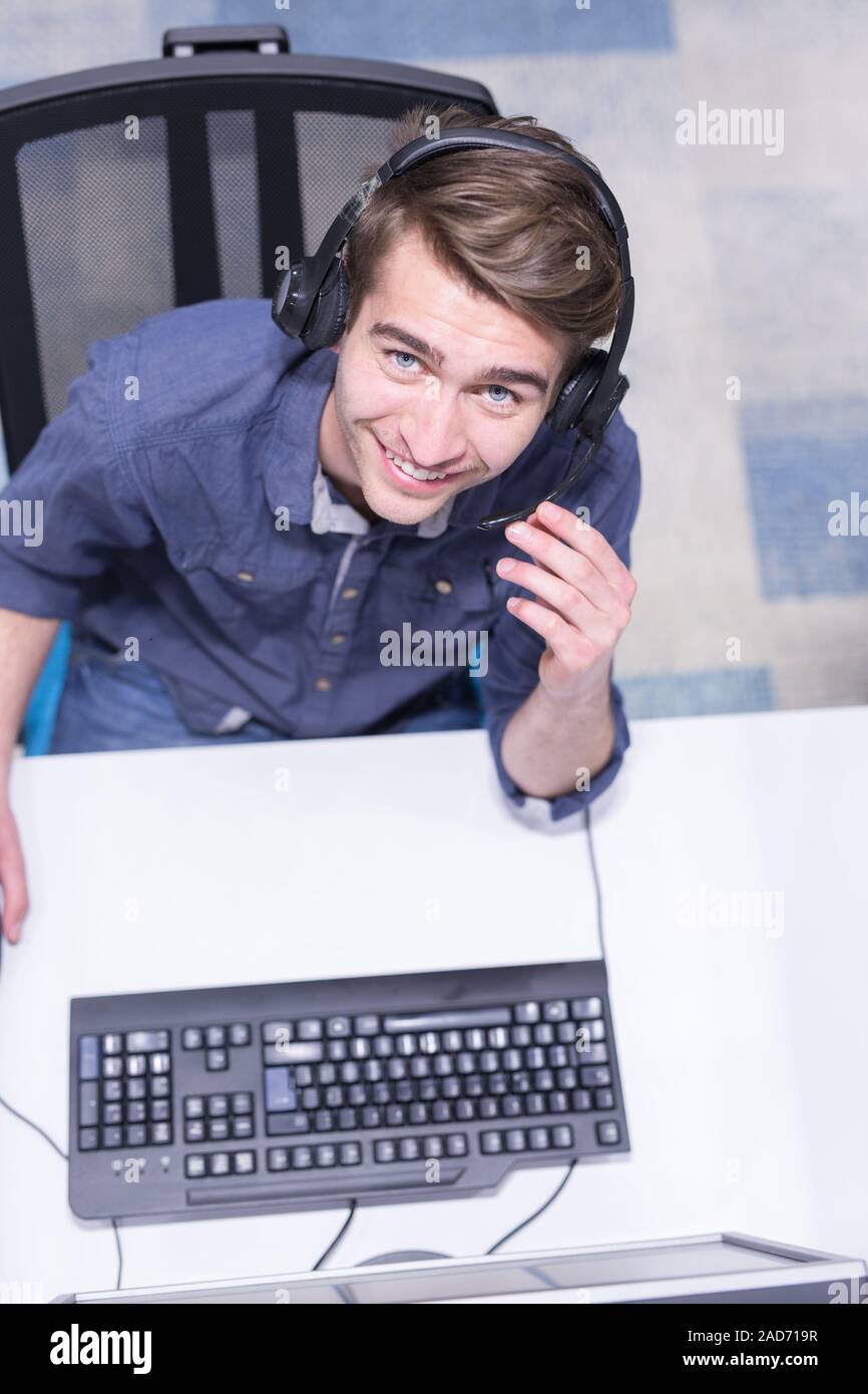 Callcenter top view hi-res stock photography and images - Alamy