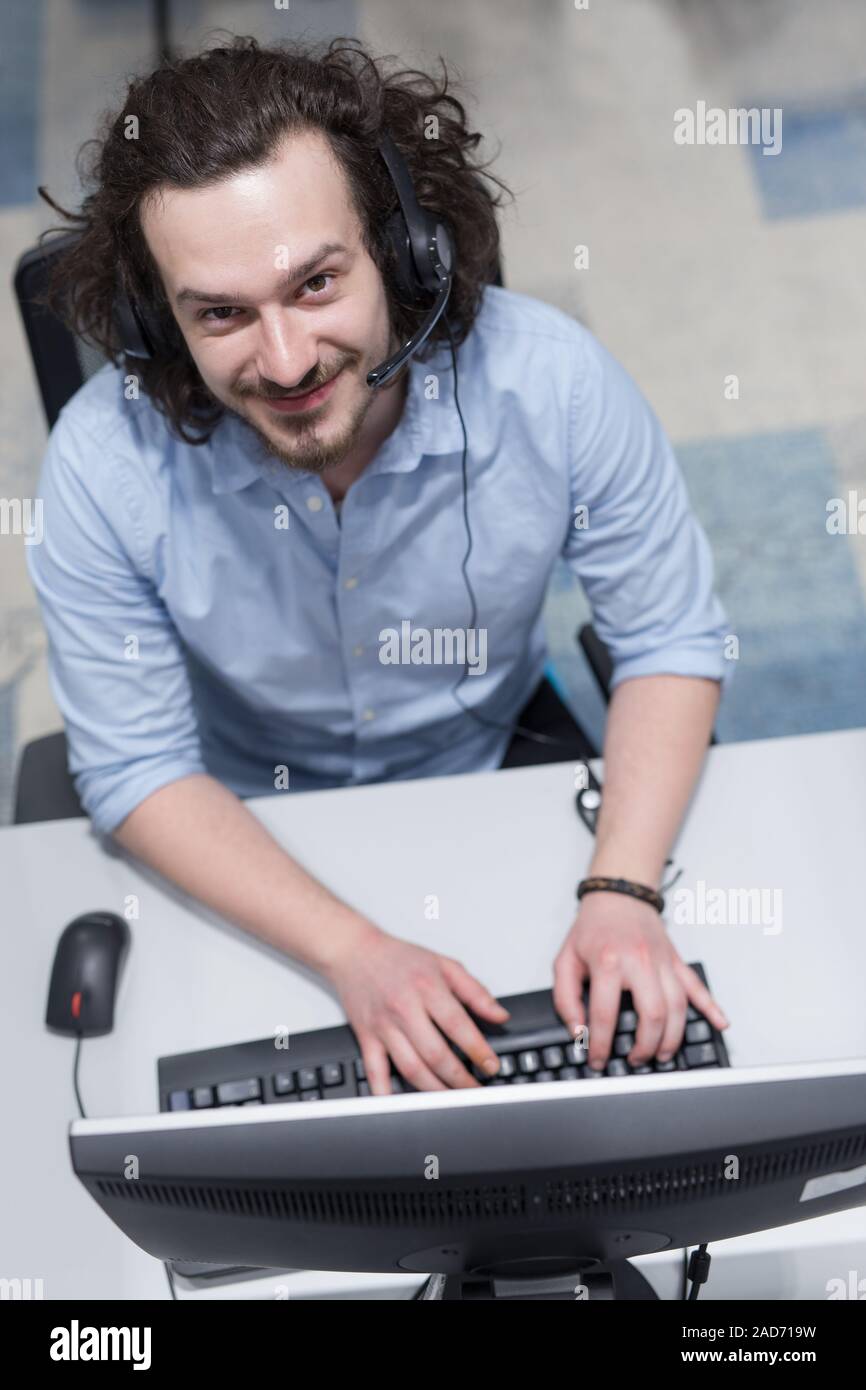 Callcenter top view hi-res stock photography and images - Alamy