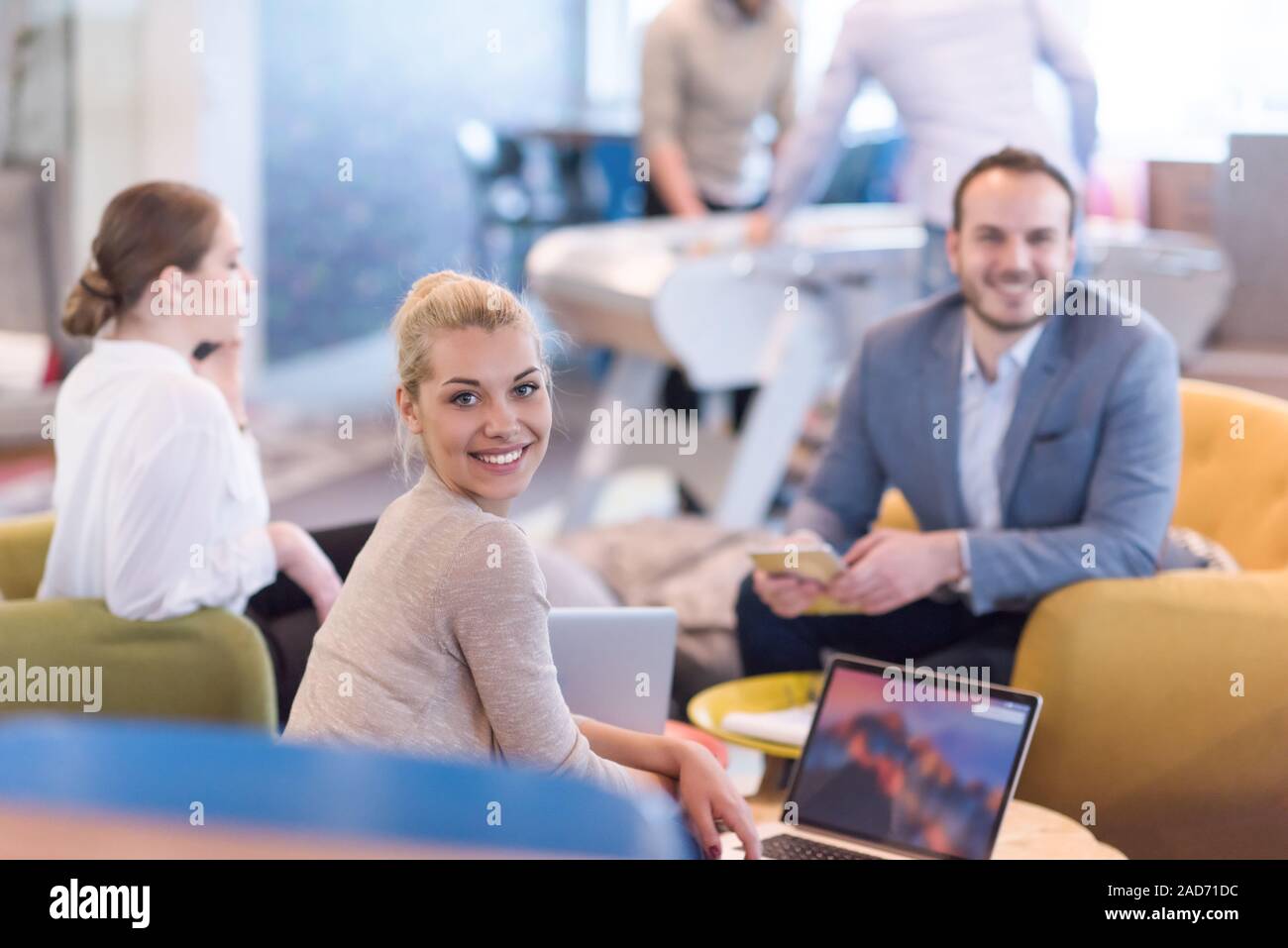 Startup Business Team At A Meeting at modern office building Stock ...