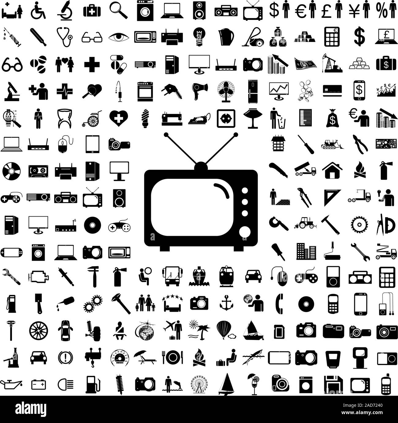 Collection flat icons. Eectronic devices symbols. Vector illustration ...