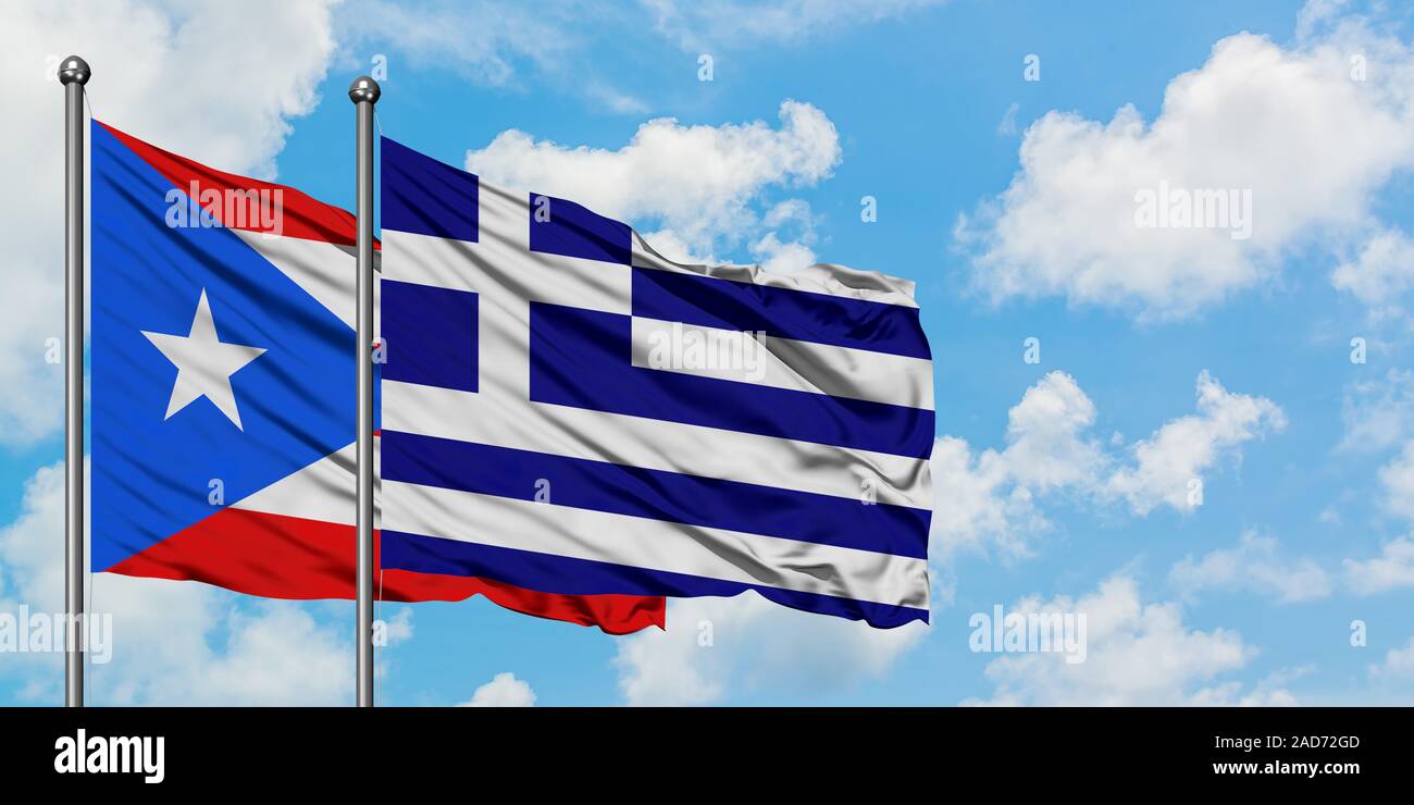 Puerto rico greece flag hi-res stock photography and images - Alamy