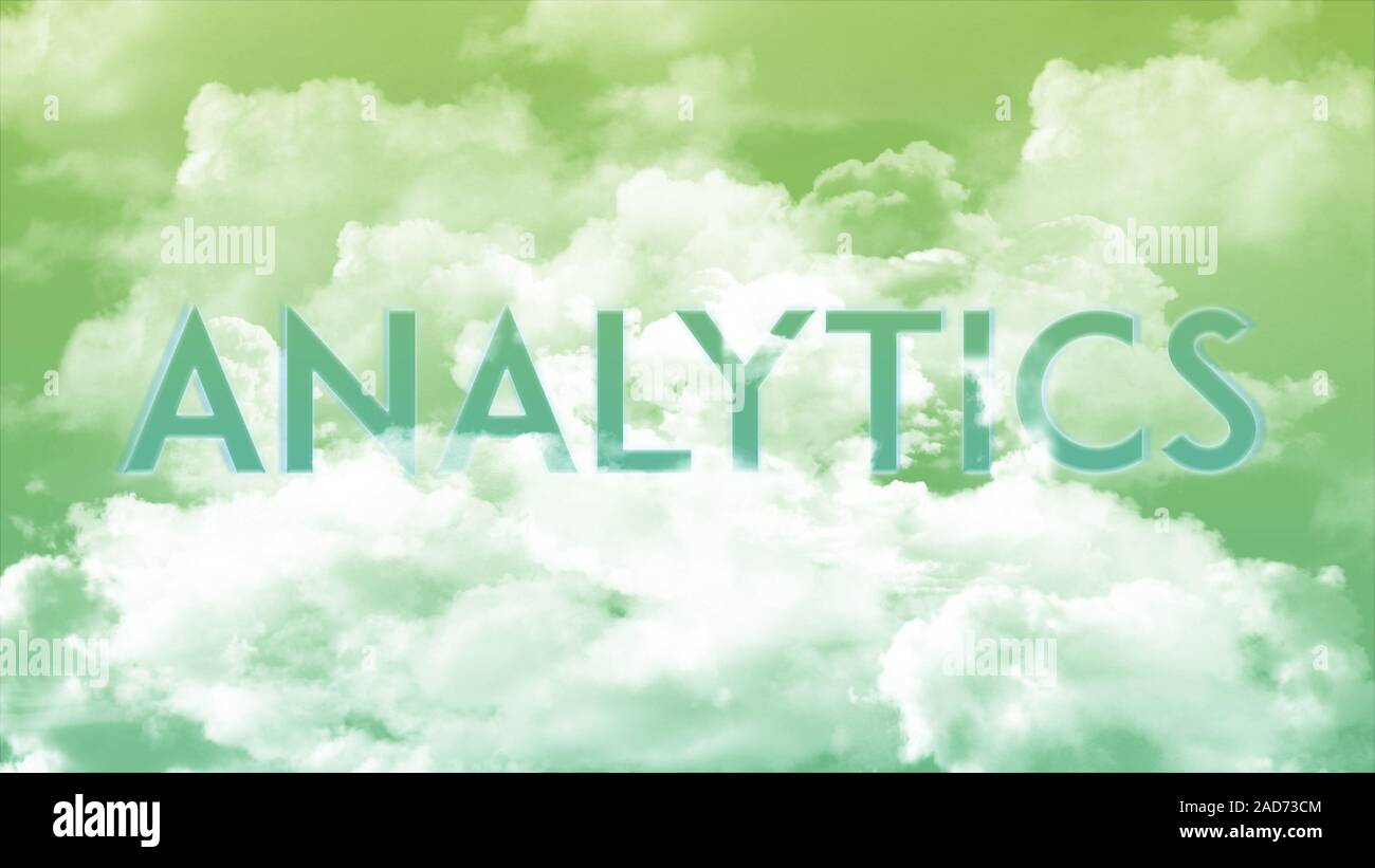 Word ANALYTICS in the clouds and colorful sky, business concept for ...
