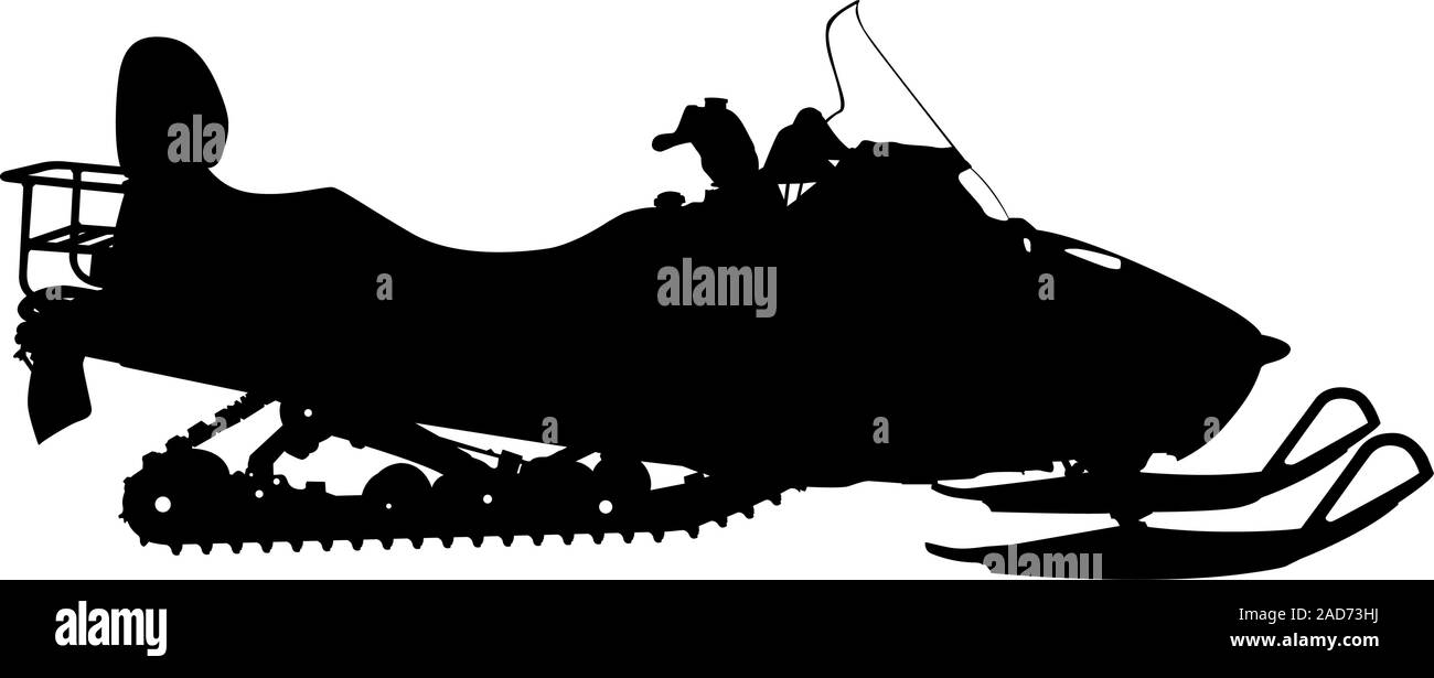 Silhouette snowmobile on white background. Vector illustration Stock ...