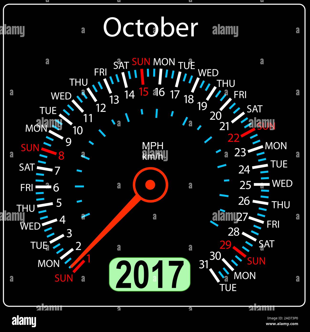 2017 calendar october Stock Vector Images - Alamy