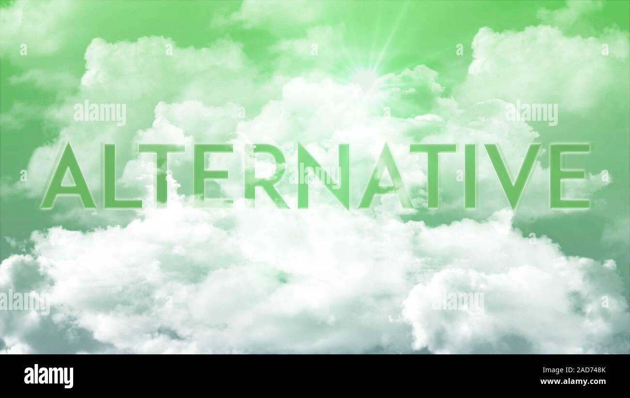 Word ALTERNATIVE in the clouds and colorful sky, business concept for ...