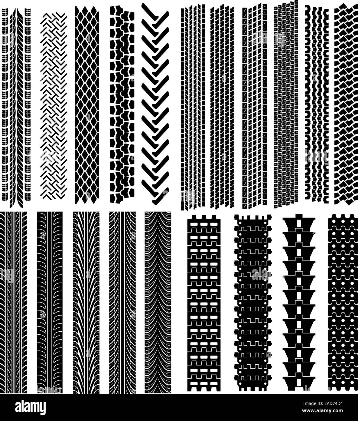 Set of detailed tire prints, vector illustration Stock Vector Image ...
