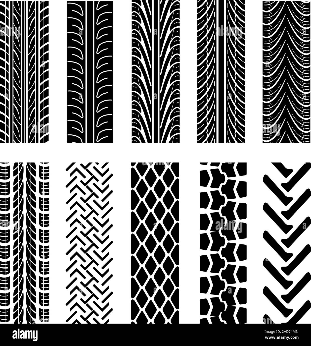 Set of detailed tire prints, vector illustration Stock Vector Image ...