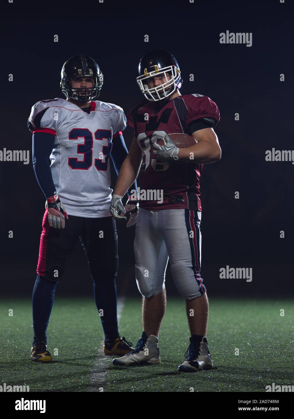 portrait of confident American football players Stock Photo - Alamy