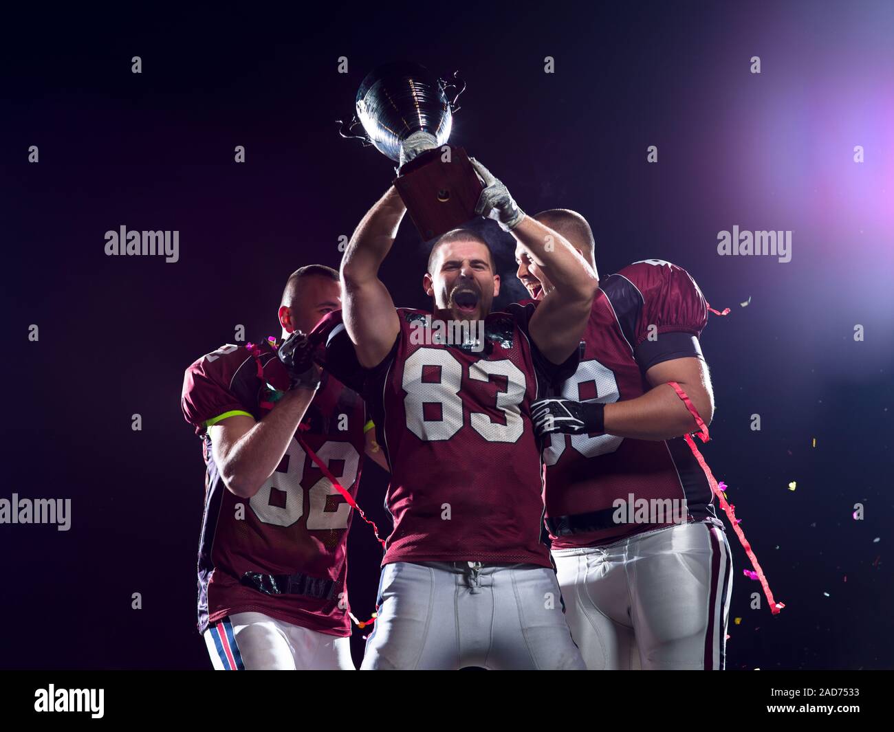 american football team celebrating victory Stock Photo - Alamy