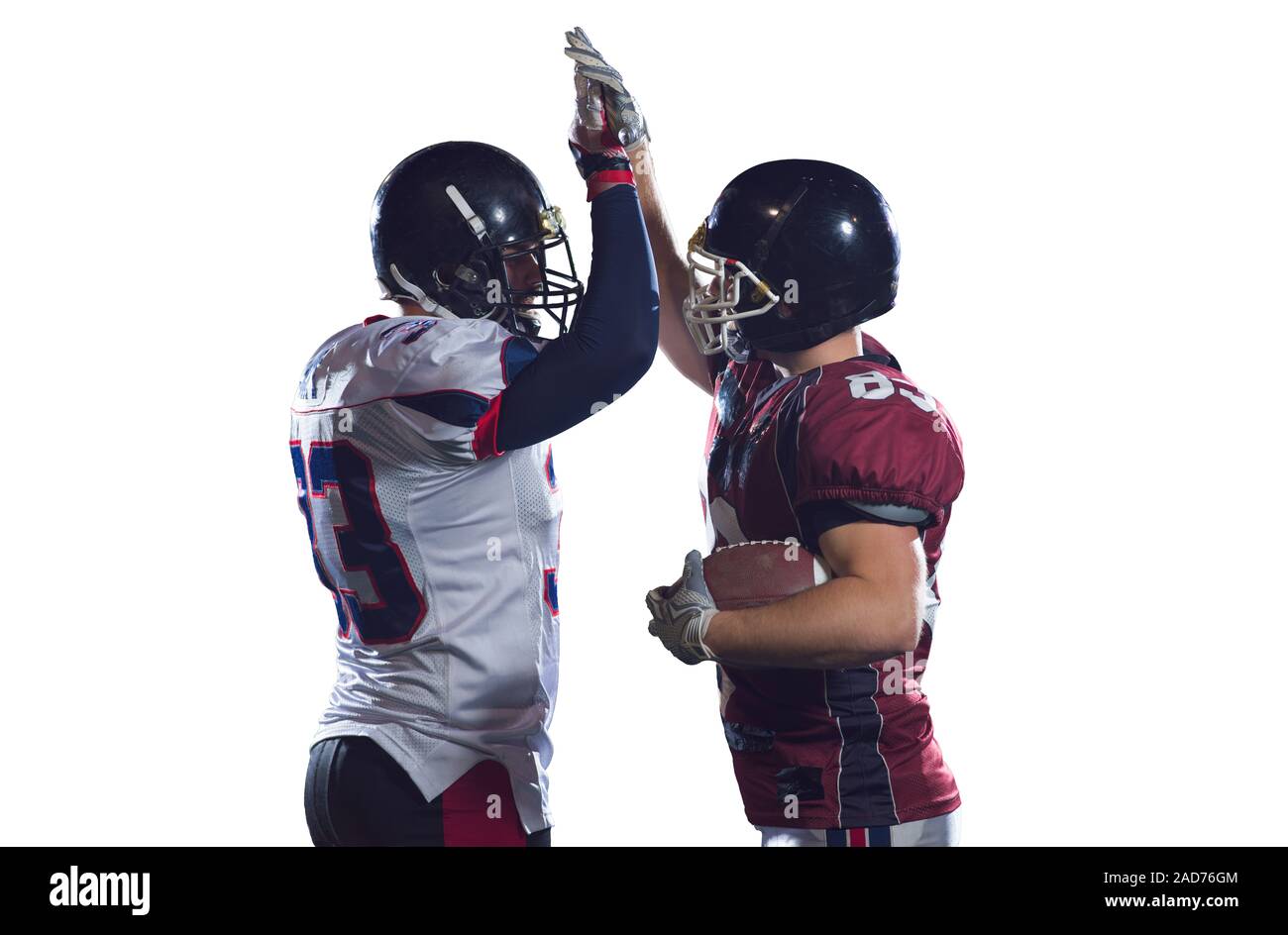 american football players celebrating after scoring a touchdown Stock ...