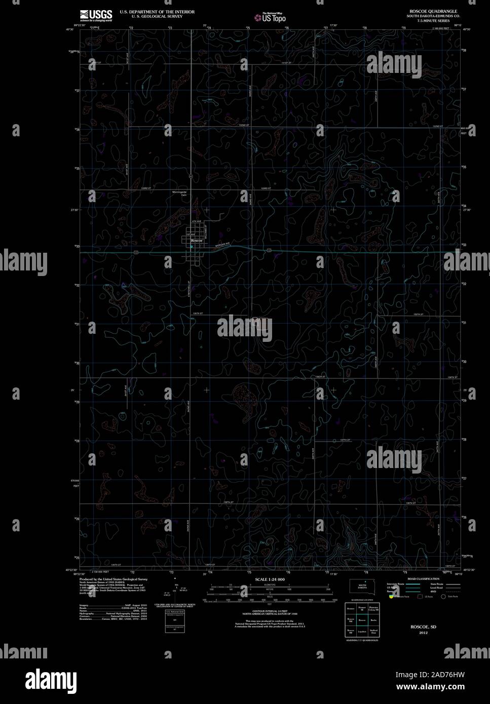 Map of roscoe south dakota hi-res stock photography and images - Alamy