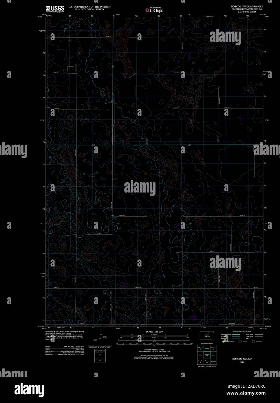 Map of roscoe south dakota hi-res stock photography and images - Alamy