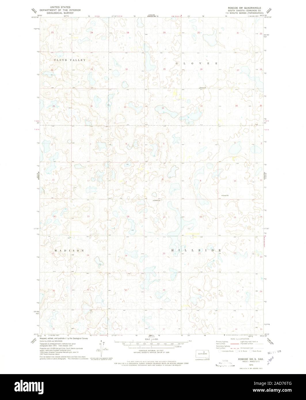 Map of roscoe south dakota hi-res stock photography and images - Alamy