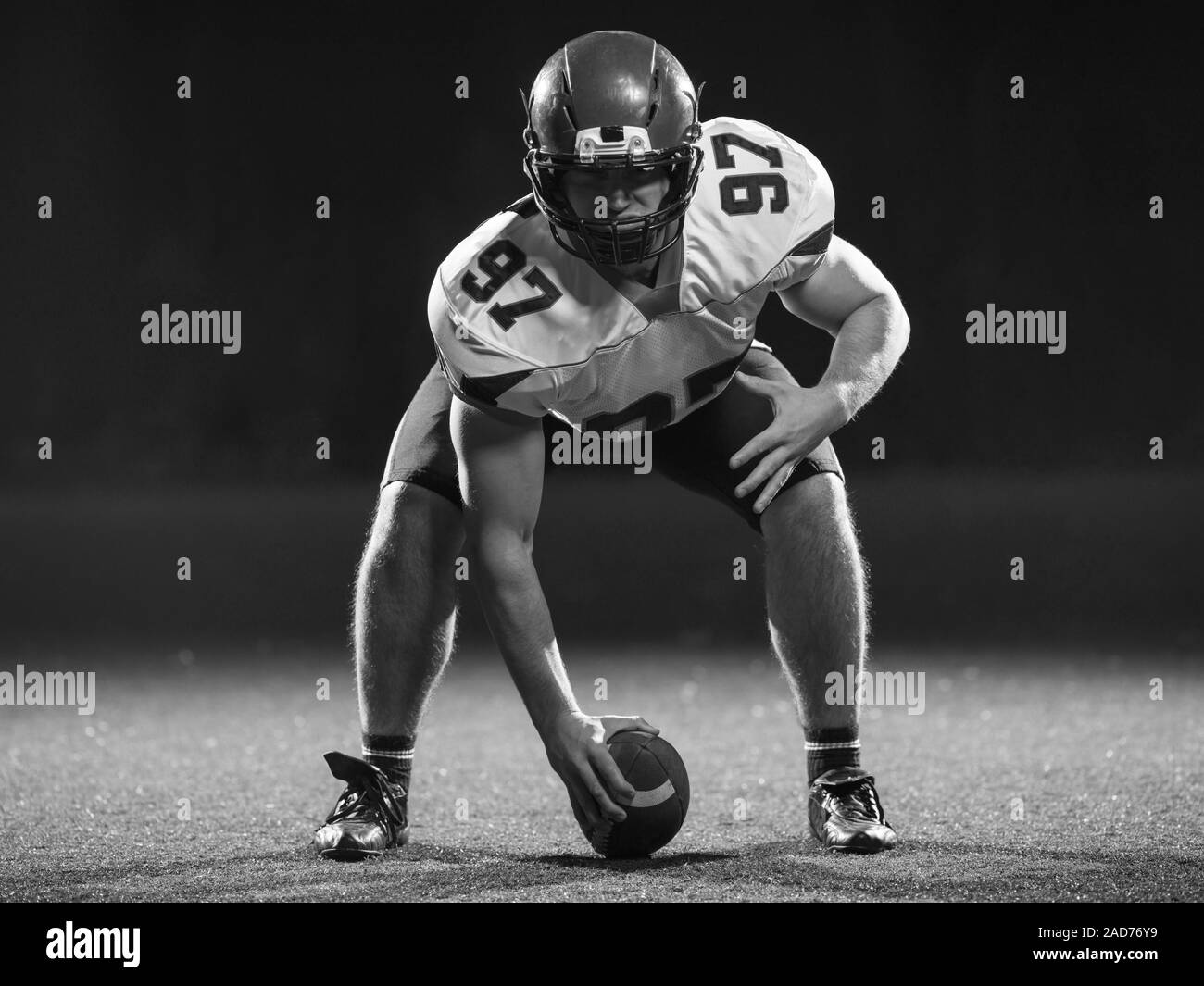 American football stadium light ball Black and White Stock Photos ...
