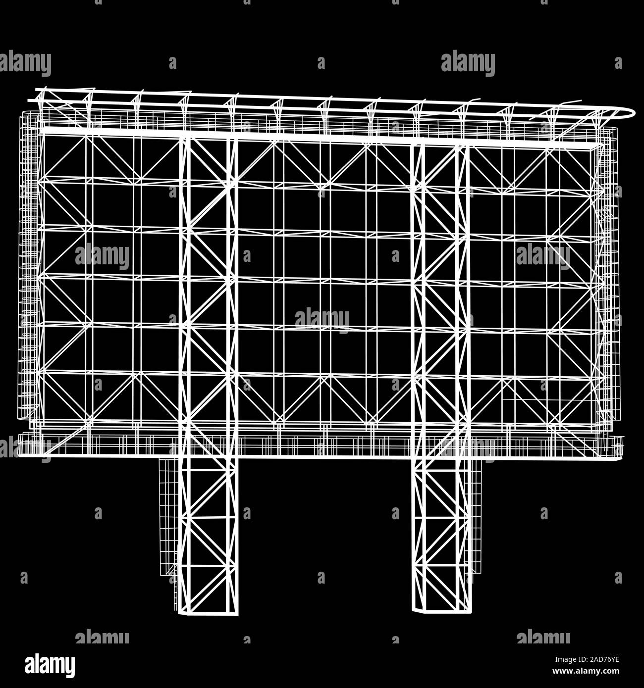 Silhouette of Steel structure billboard. Vector illustration Stock ...