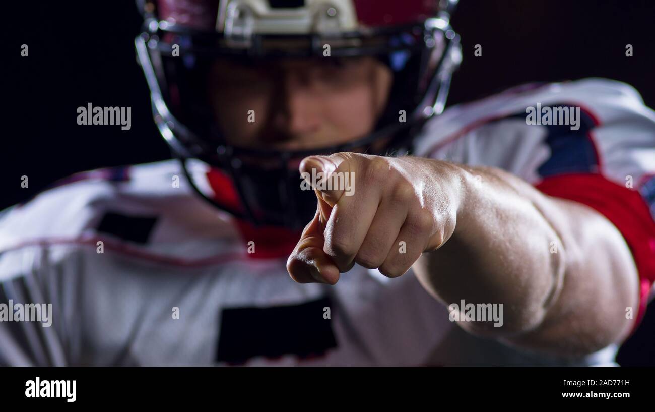 portrait of confident American football player Stock Photo - Alamy