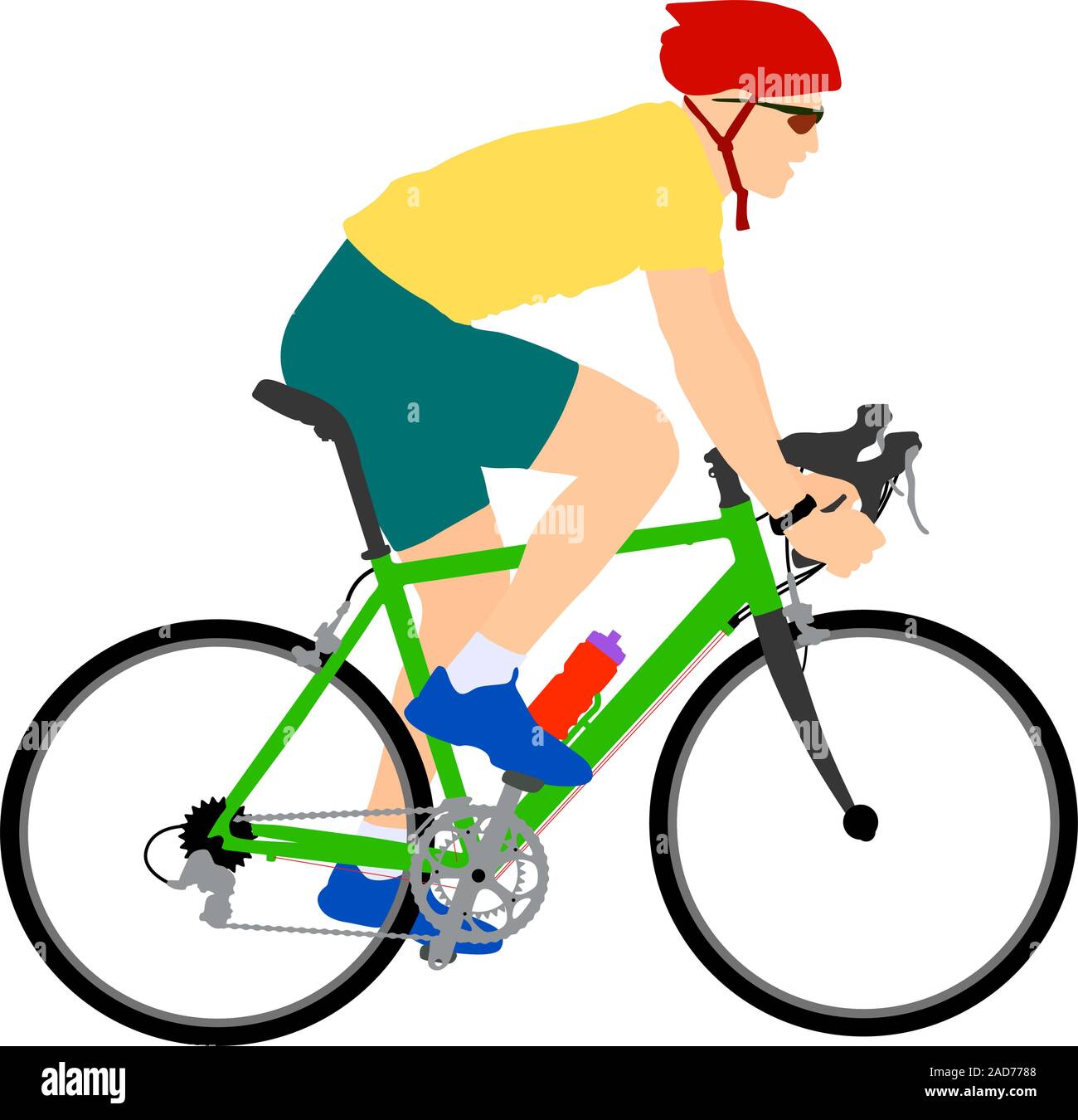 Silhouette of a cyclist male. vector illustration Stock Vector Image ...