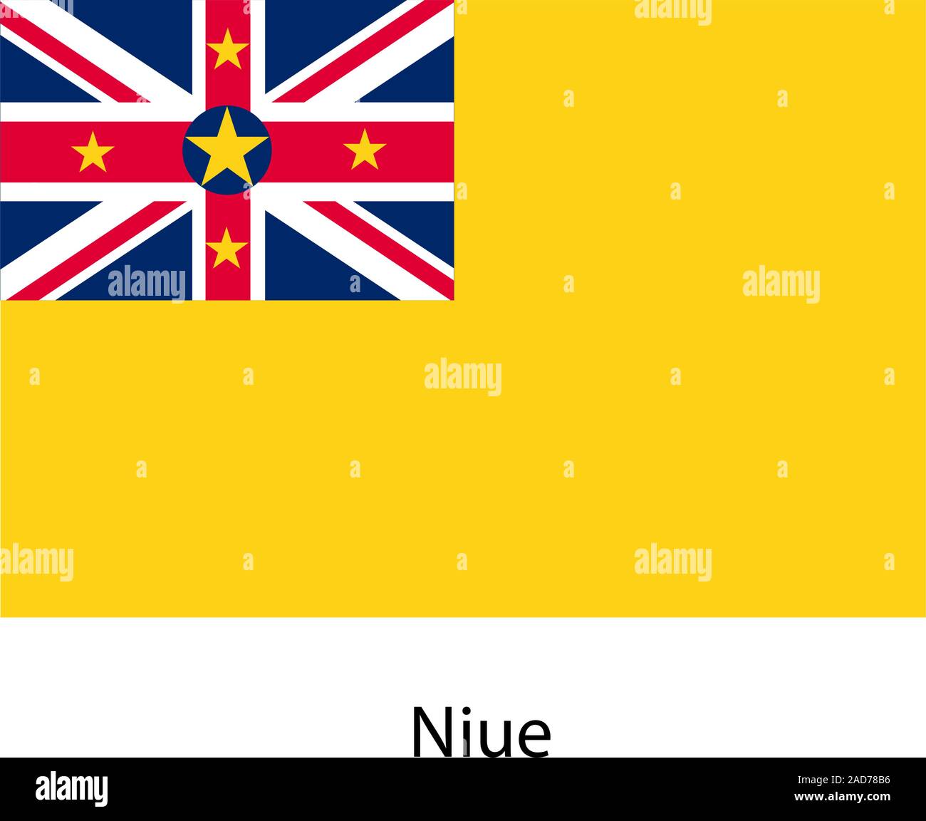 Flag of the country niue. Vector illustration. Exact colors Stock ...