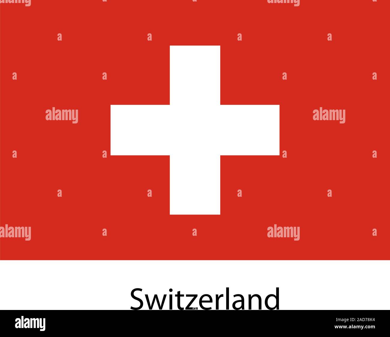 Flag of the country switzerland. Vector illustration. Exact colors ...
