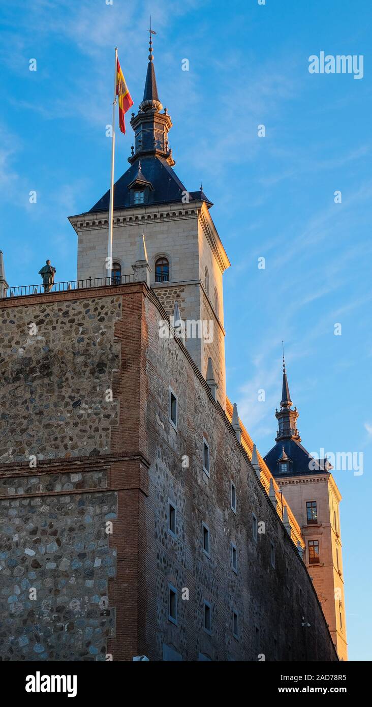 Alcázar of Toledo, a beautiful medieval town in Spain and he capital of ...